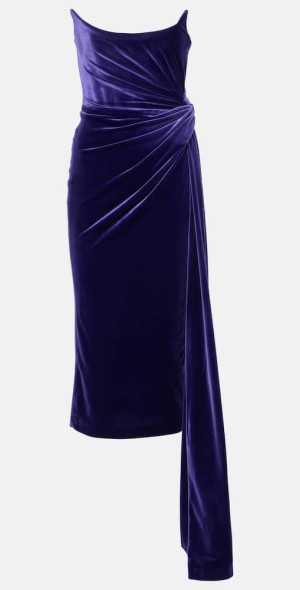 Alex Perry - Draped velvet corset gown