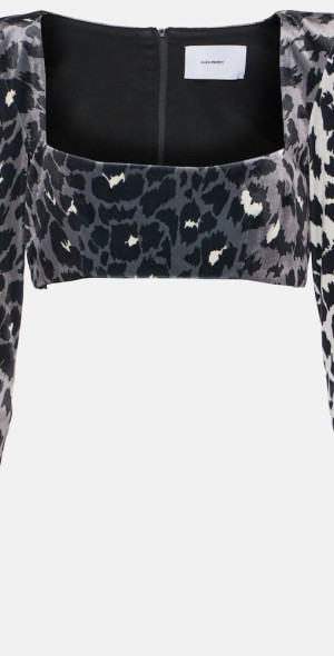 Alex Perry - Leopard-print velvet crop top