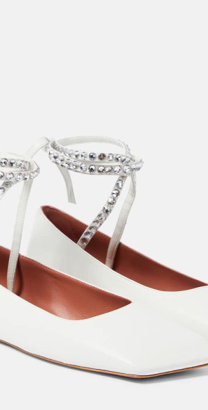 Amina Muaddi - Ane embellished leather ballet flats