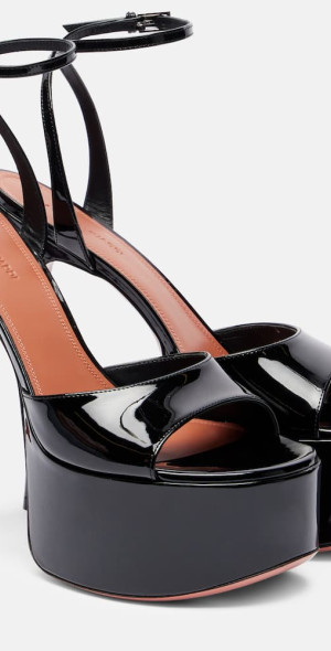 Amina Muaddi - Aya 155 patent leather platform sandals
