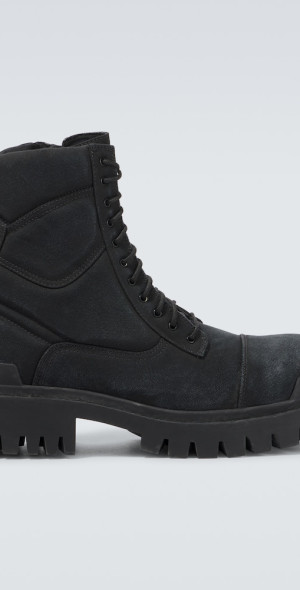 Balenciaga - Combat Strike canvas lace-up boots