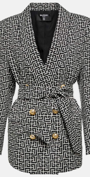 Balmain - Double-breasted monogram jacket