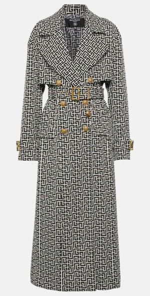 Balmain - Monogram jacquard trench coat