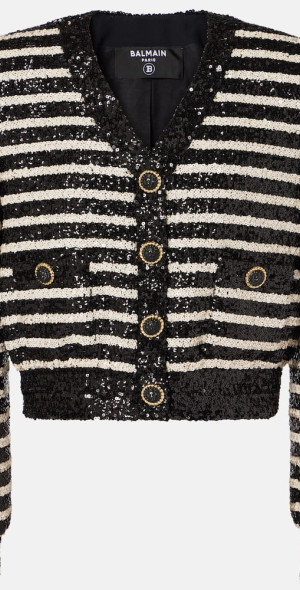 Balmain - Sequined striped jacket
