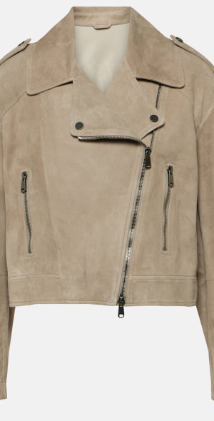 Brunello Cucinelli - Cropped suede jacket