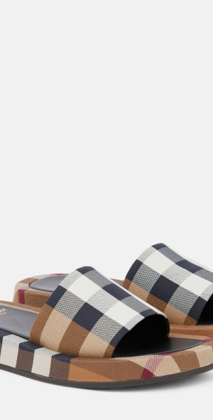 Burberry - Checked cotton slides