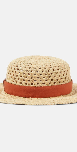 Chloe - ChloÃ© Leather-trimmed raffia hat