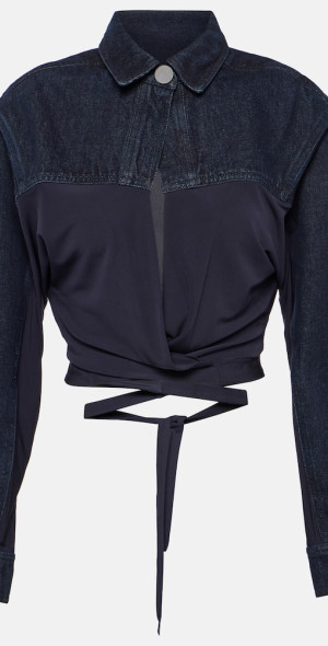 Christopher Esber - Sevilla cropped denim wrap top
