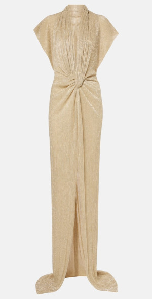 Costarellos - Eva draped lamÃ© gown