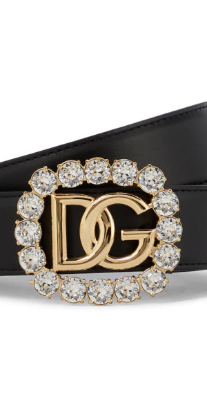 Dolce&Gabbana - DG crystal-embellished leather belt