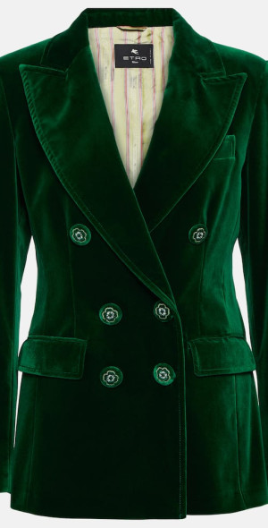 Etro - Double-breasted velvet blazer