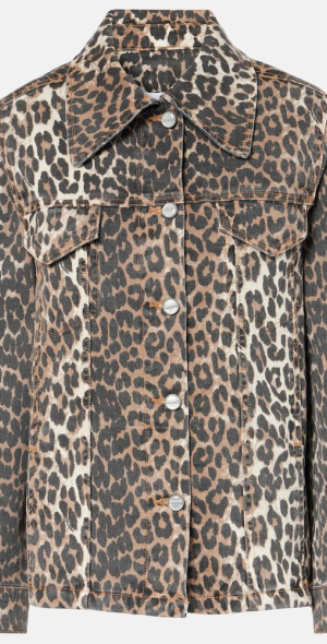 Ganni - Leopard-print denim jacket