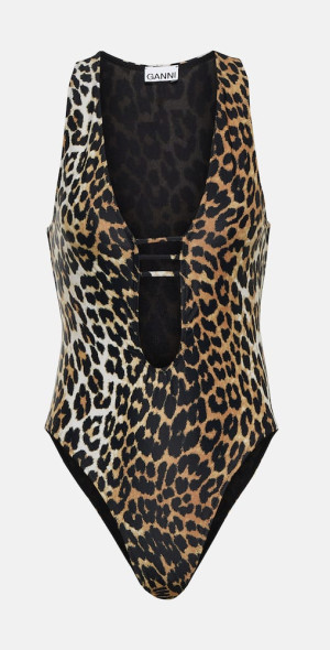 Ganni - Leopard-print swimsuit