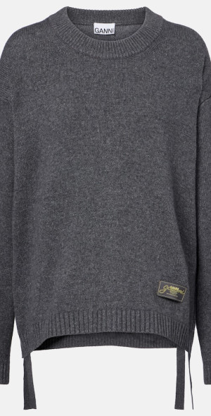 Ganni - Logo wool-blend sweater