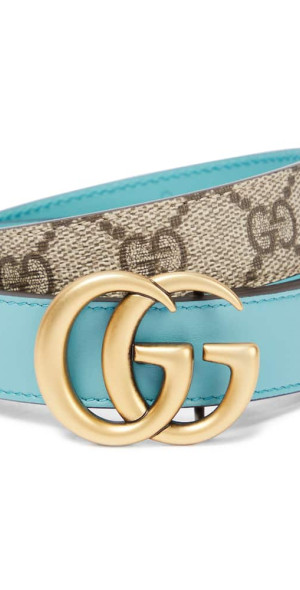 Gucci Kids - GG Supreme leather-trimmed belt