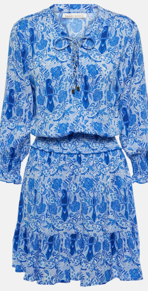 Heidi Klein - Lake Como printed smocked minidress