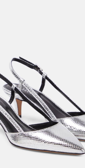 Isabel Marant - Pilia metallic leather slingback pumps