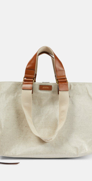 Isabel Marant - Wardy leather-trimmed canvas tote bag