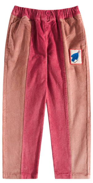 Jellymallow - Bird colorblocked corduroy pants