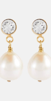 JENNIFER BEHR - Mara gold-tone mother-of-pearl earrings