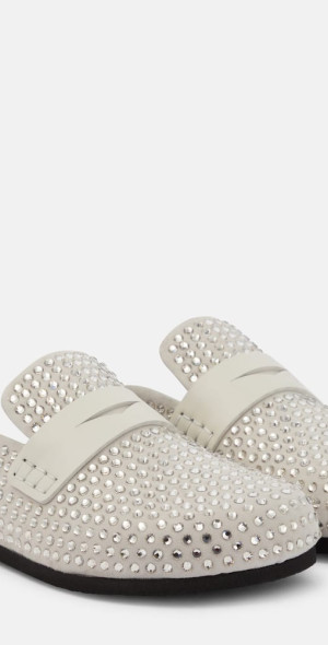 JW Anderson - Crystal-embellished suede slippers