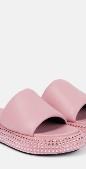 JW Anderson - Embellished leather platform sandals