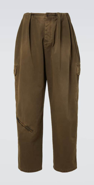Loewe - Balloon leather-trimmed cargo pants