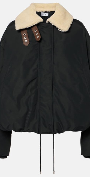 Loewe - Convertible shearling-trimmed puffer jacket