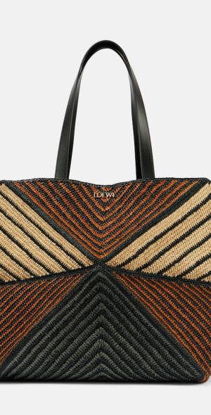 Loewe - Puzzle Fold XXL raffia tote bag