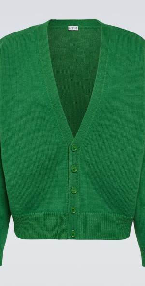 Loewe - Ribbed-knit wool-blend cardigan