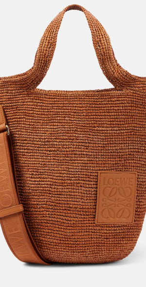 Loewe - Slit Mini raffia tote bag