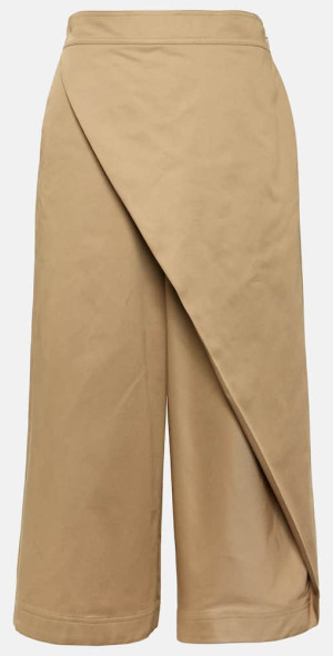 Loewe - Wrap-detail cotton drill cropped pants