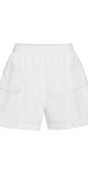 LOW CLASSIC - High-rise cotton-blend shorts