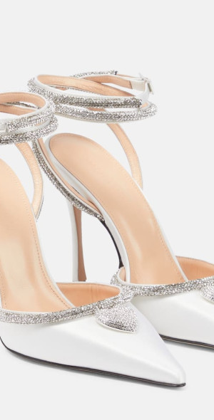 Mach & Mach - Heart embellished satin pumps