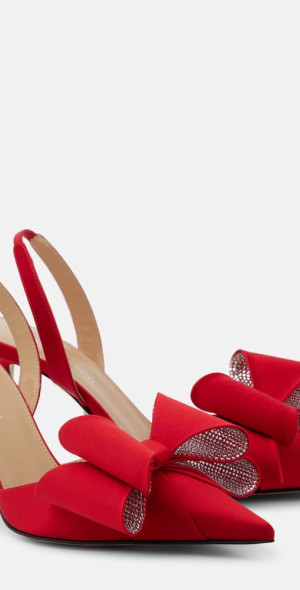 Mach & Mach - Le Cadeau 85 bow-detail satin pumps