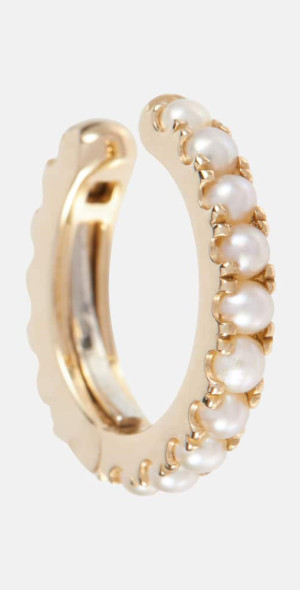 Maria Tash - Pearl Eternity 14kt gold single ear cuff