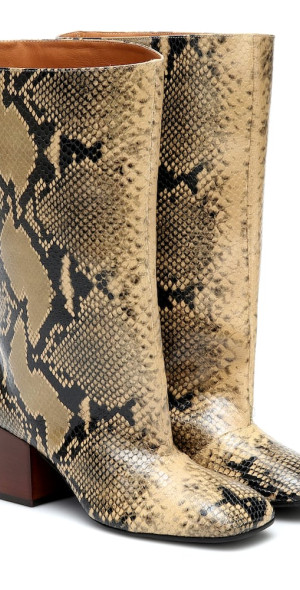 Marni - Snake-effect leather boots