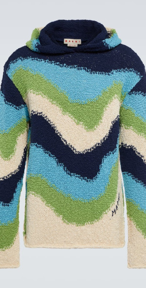 Marni - Striped cotton hoodie