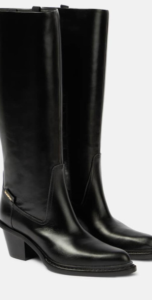 Max Mara - Leather knee-high boots