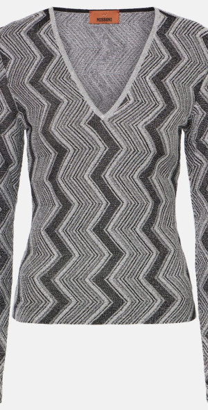 Missoni - Zig Zag metallic knit sweater