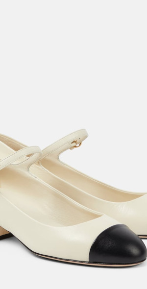 Miu Miu - Logo leather Mary Jane pumps