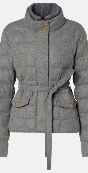 Moncler - Belted quilted down jacket