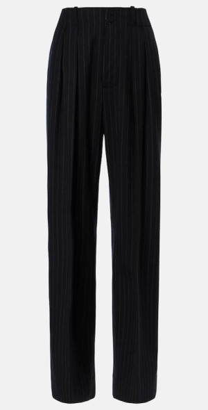 Plan C - Pinstripe wool-blend wide-leg pants