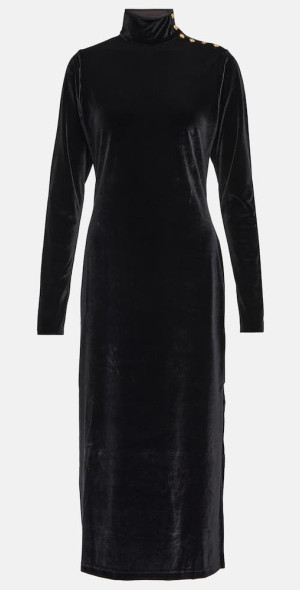 Polo Ralph Lauren - Mockneck velvet midi dress