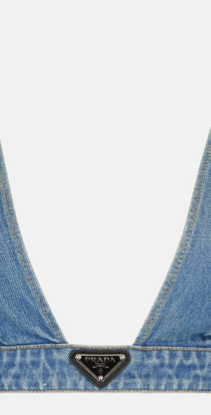 Prada - Logo denim bralette