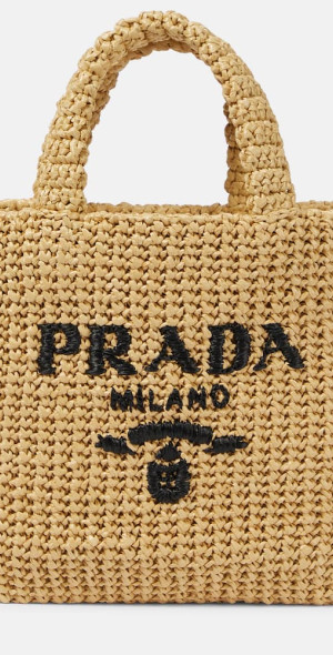 Prada - Logo raffia shopper