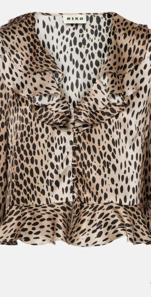 Rixo - Atlas leopard-print silk blouse