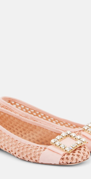 Roger Vivier - Tres Vivier embellished raffia ballet flats
