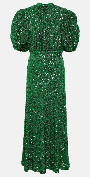 Rotate - Embellished puff-sleeve maxi dress