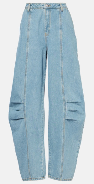 Rotate - High-rise barrel-leg jeans